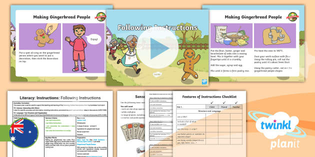 Year 2 The Gingerbread Man: Instructions Lesson 1 - Twinkl