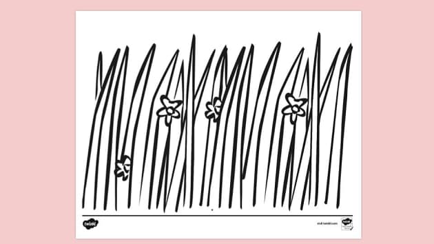 FREE Grass Template Colouring Sheet Colouring Sheets