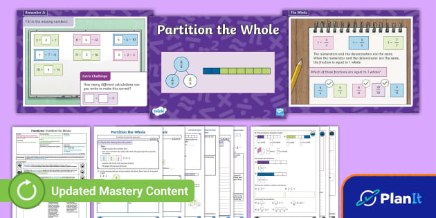 👉 Y3 Partition the Whole PlanIt Maths Lesson 13 - Twinkl