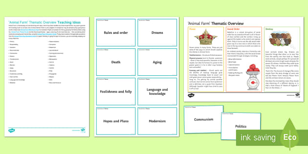 GCSE Thematic Overview to Support Teaching on 'Animal Farm' by George ...