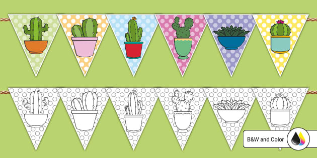 Succulent Bunting (teacher made) - Twinkl