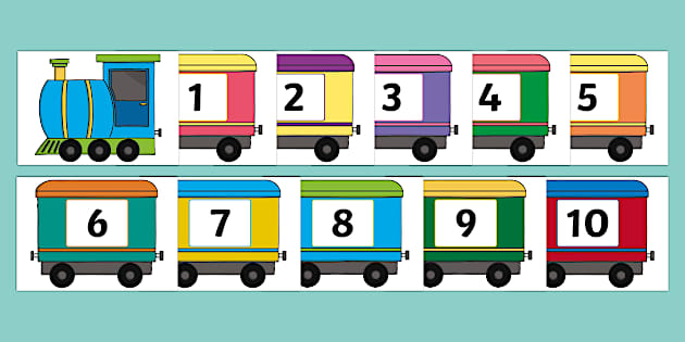 Numbers 1- 10 Train Display (Hecho por educadores) - Twinkl Numbers 1- 10 Train Display (Hecho por educadores) - Twinkl