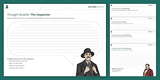GCSE An Inspector Calls: Act 1 Thought Bubbles Activity
