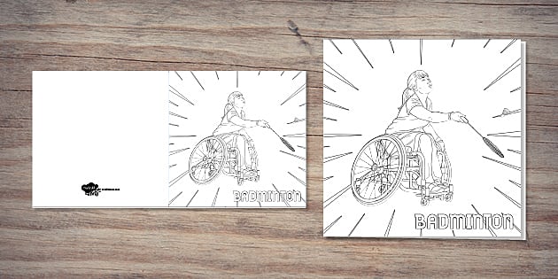 Paralympic Badminton Colouring Card | Twinkl Party - Twinkl