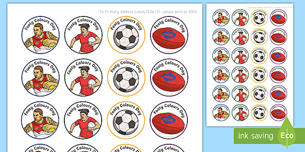 Footy Colours Day Stickers (teacher made) - Twinkl