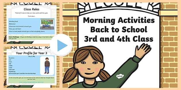 Back to School Morning Activities 3rd and 4th Class Week 1 PowerPoint