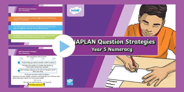 NAPLAN Question Strategies Year 5 Numeracy PowerPoint