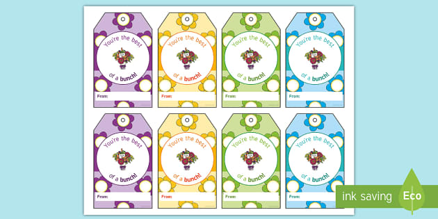 Teacher Appreciation Flower Bouquet Tags - Twinkl USA
