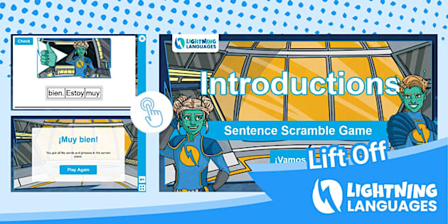 👉 Lightning Languages | Spanish Introductions Sentence Game