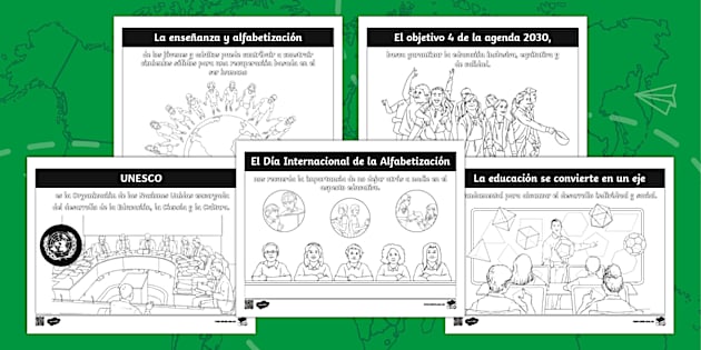 Hojas para colorear: Día Internacional de la alfabetización