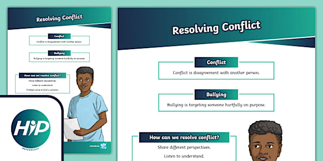 FREE! - HIP Psychology Resolving Conflict Poster - Twinkl