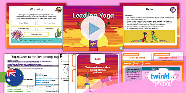Move PE Year 1 Yoga: Salute to the Sun Lesson 6: Leading Yoga Lesson Pack