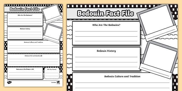 Bedouin Fact File Template (l'enseignant a fait) - Twinkl
