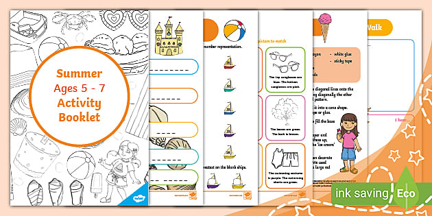 Summer Activity Booklet (Ages 5 - 7) (teacher made) - Twinkl
