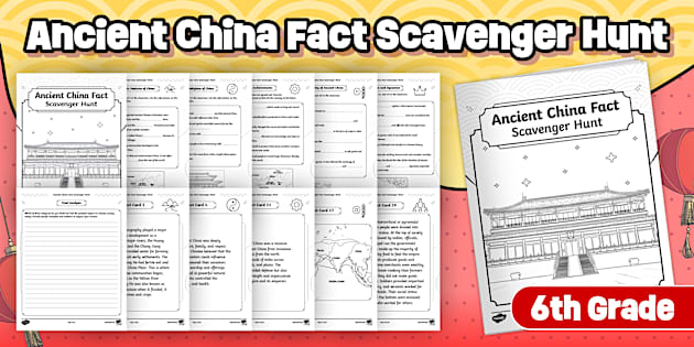 Sixth Grade Ancient China Fact Scavenger Hunt Activity