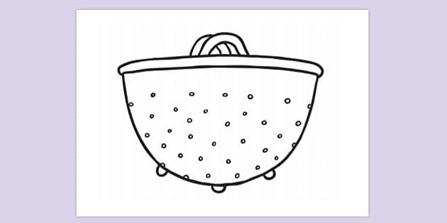 Colander Colouring Sheet (teacher made) - Twinkl