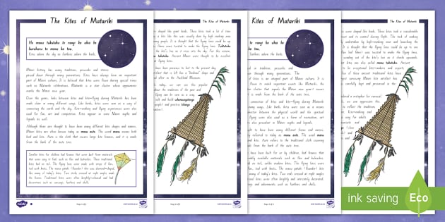 The Kites of Matariki Differentiated Fact File - Twinkl