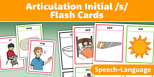 Articulation Initial /s/ Words Flash Cards for SLP
