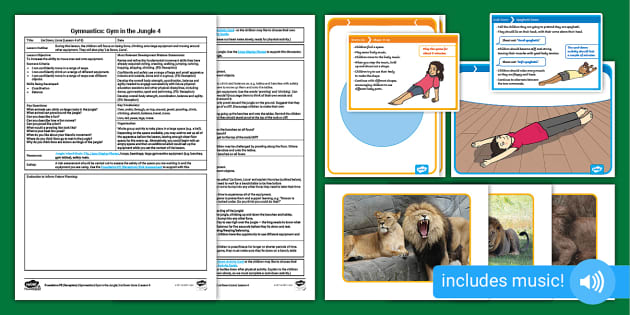 EYFS PE Gym in the Jungle Lesson 4: Lie Down Lions - Twinkl