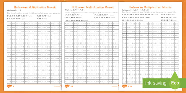 Halloween Multiplication Differentiated Worksheet / Activity