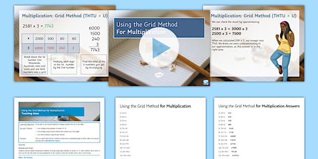 The Four Operations Lesson 2 Using The Grid Method For Multiplying Numbers