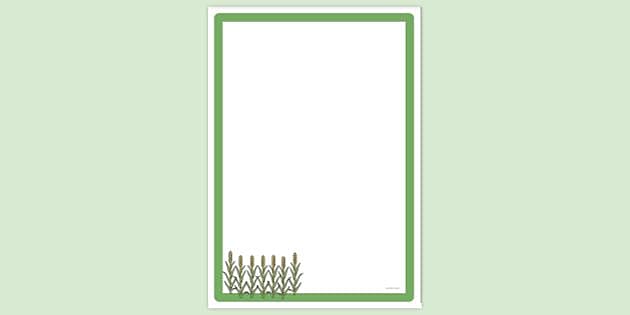 Simple Blank Fat Corn Stalks Page Border (Teacher-Made)