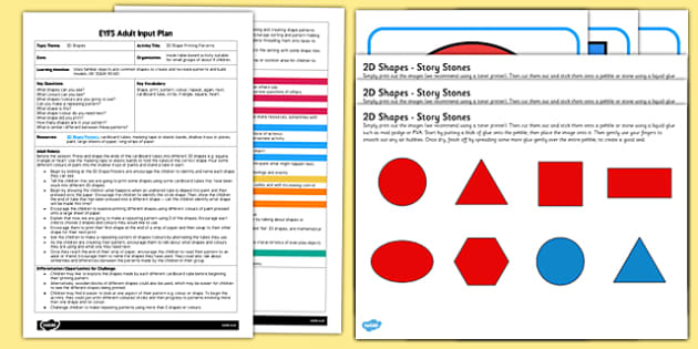 EYFS 2D Shape Printing Patterns Adult Input Plan and Resource Pack