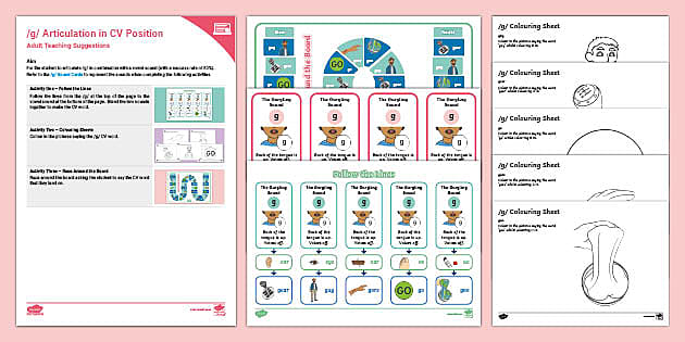 SALT /g/ Articulation in CV Initial Position Activity Pack