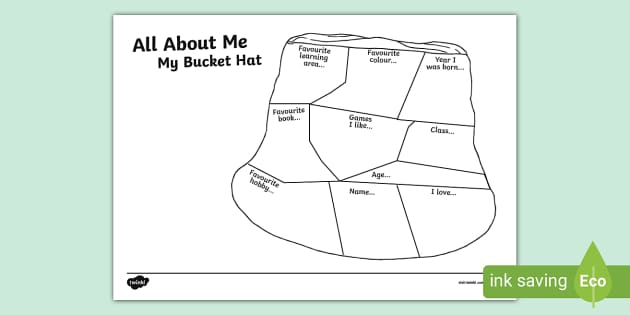 All About Me Bucket Hat Template (teacher made) - Twinkl
