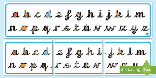 Alphabet Display Continuous Cursive Display Banner