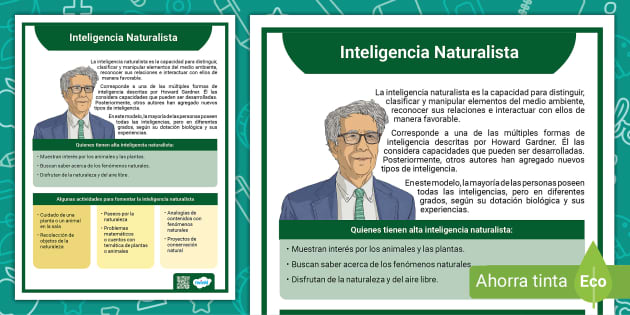 Póster: Inteligencia Naturalista (Lehrer gemacht) - Twinkl