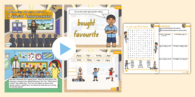 Adding -ing and -er to Verbs Lesson Pack - Level 5 Week 26 Lesson 1