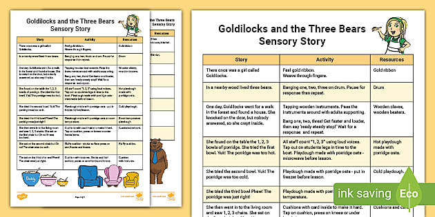 Goldilocks Nursery Story | Goldilocks & Three Bears Sensory