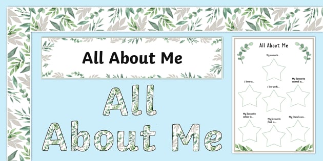 All About Me Botanical Display Pack - KS1 - Neutral Displays