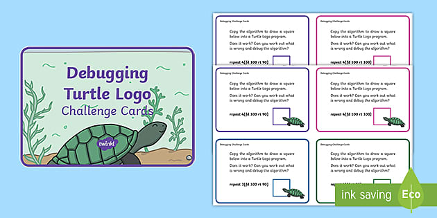 ICT Challenge Cards Debugging Turtle Logo (teacher made)