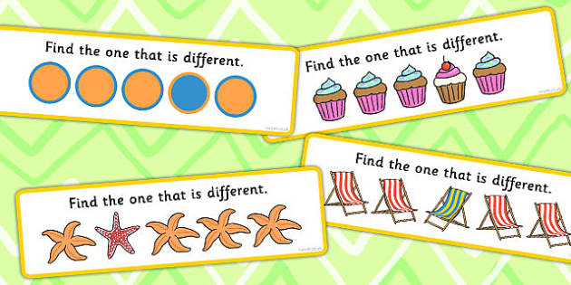 Find The One That Is Different Concept Cards Activity