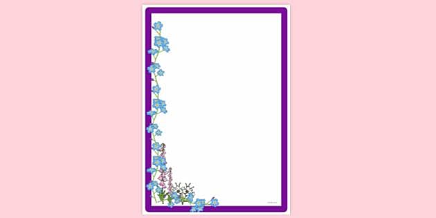 FREE! - Simple Blank Detailed Flower Page Border | Twinkl