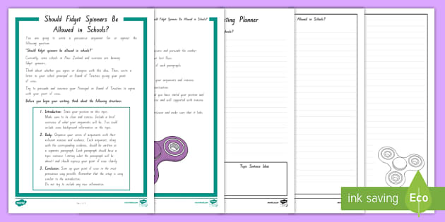 Should Fidget Spinners Be Allowed in Schools? Persuasive Writing ...