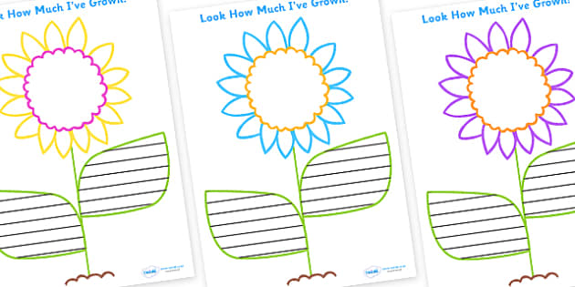 Look How Much Ive Grown Flower Writing Frames (teacher made)