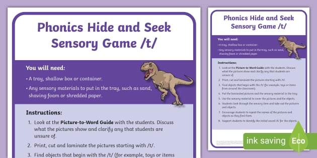 Phonics Hide and Seek Sensory Game /t/ - Twinkl