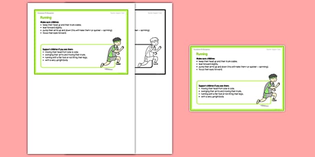 Foundation PE (Reception) - Running Teacher Support Card