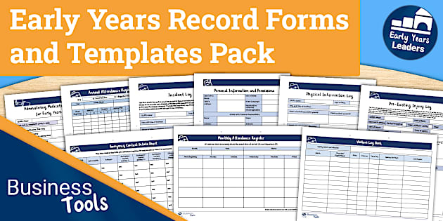 Early Years and Childminders Record Forms and Templates Pack