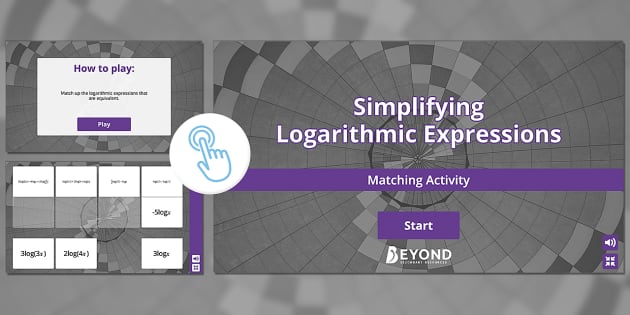 👉 Simplifying Logarithmic Expressions Teacher Made