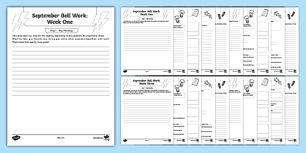 Seventh Grade ELA September Bell Work Bundle (teacher made)