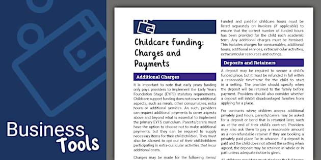 Navigating Early Years Childcare Funding Chargeable Extras