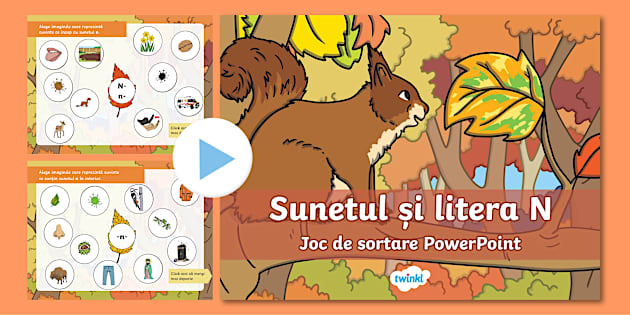 Sunetul și litera N – Joc de sortare