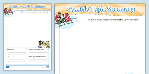 Seaside Topic Summary Template (teacher made) - Twinkl