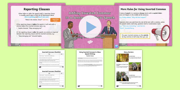 Primary Resources l Inverted Commas Lesson Teaching Pack