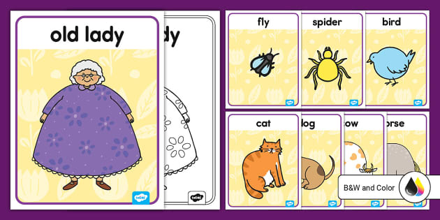 There Was an Old Lady Who Swallowed a Fly Posters - Twinkl