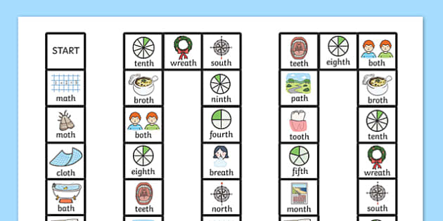 Final Voiceless 'th' Board Game (teacher made) - Twinkl